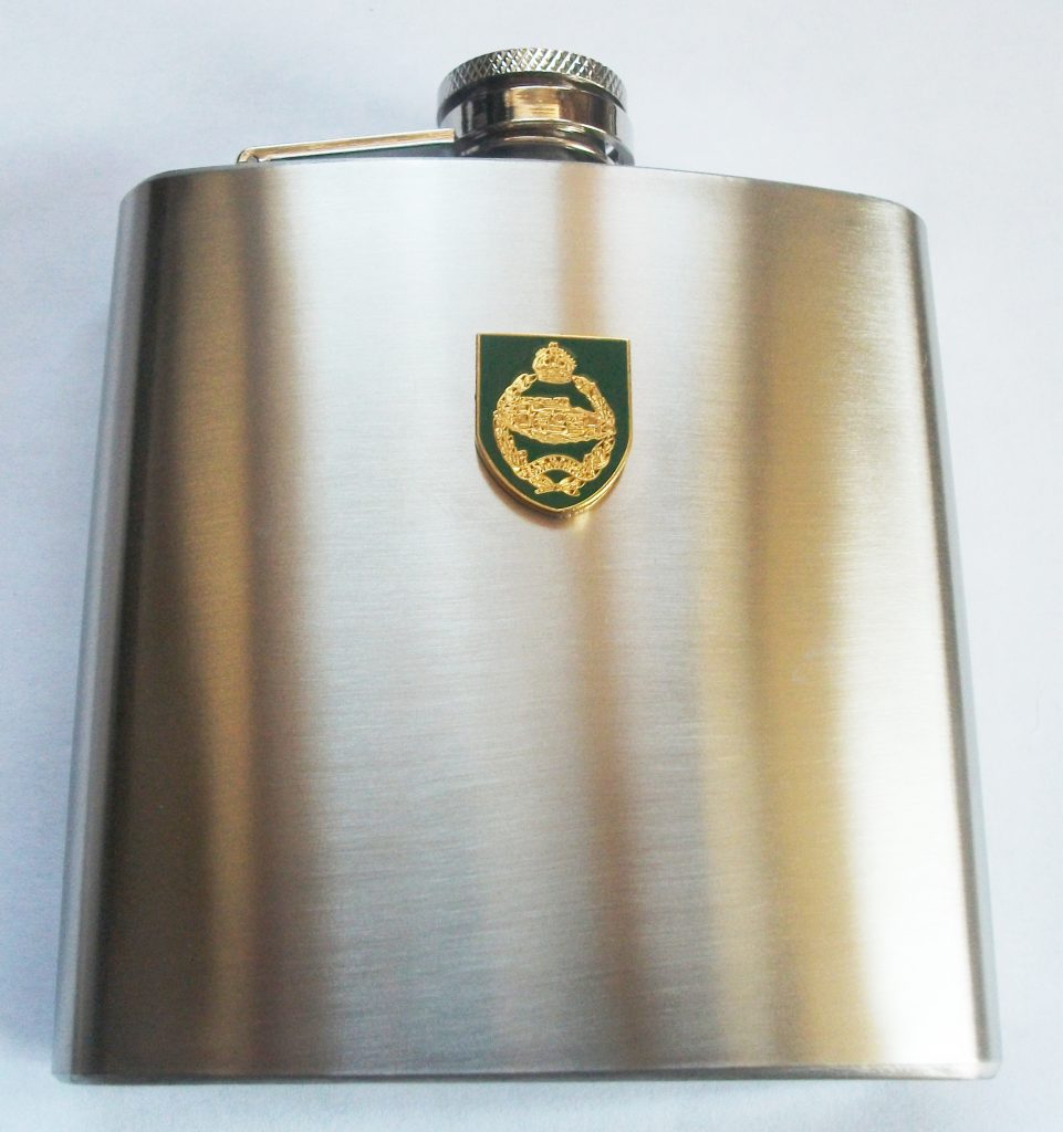 ROYAL TANK REGIMENT HIP FLASK BRITISH ARMY QUALITY PRODUCT STAINLESS ...